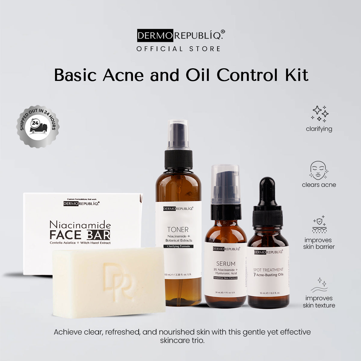 Dermorepubliq Basic Acne and Oil Control Kit
