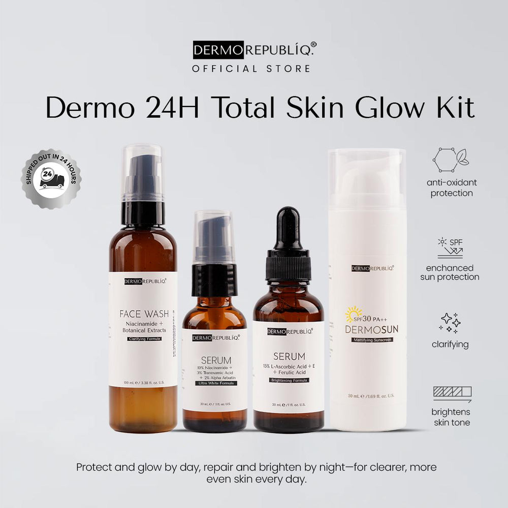 Dermo 24H Total Skin Glow Kit (Clarifying Gentle Face Wash, 10% Niacin